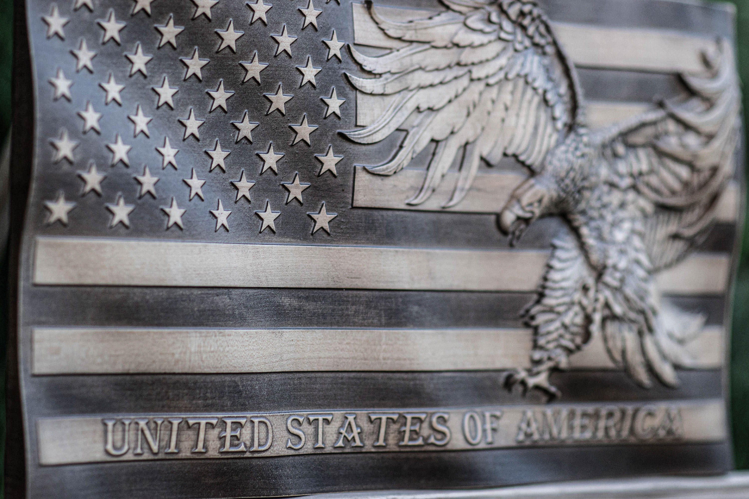 Large Waving Wooden American Flag Rustic Flag Wooden Flag - Etsy