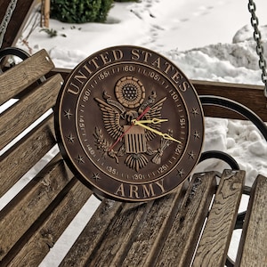 US Army Wooden Wall Clock, Military Decor, Handcrafted Solider Gift ...