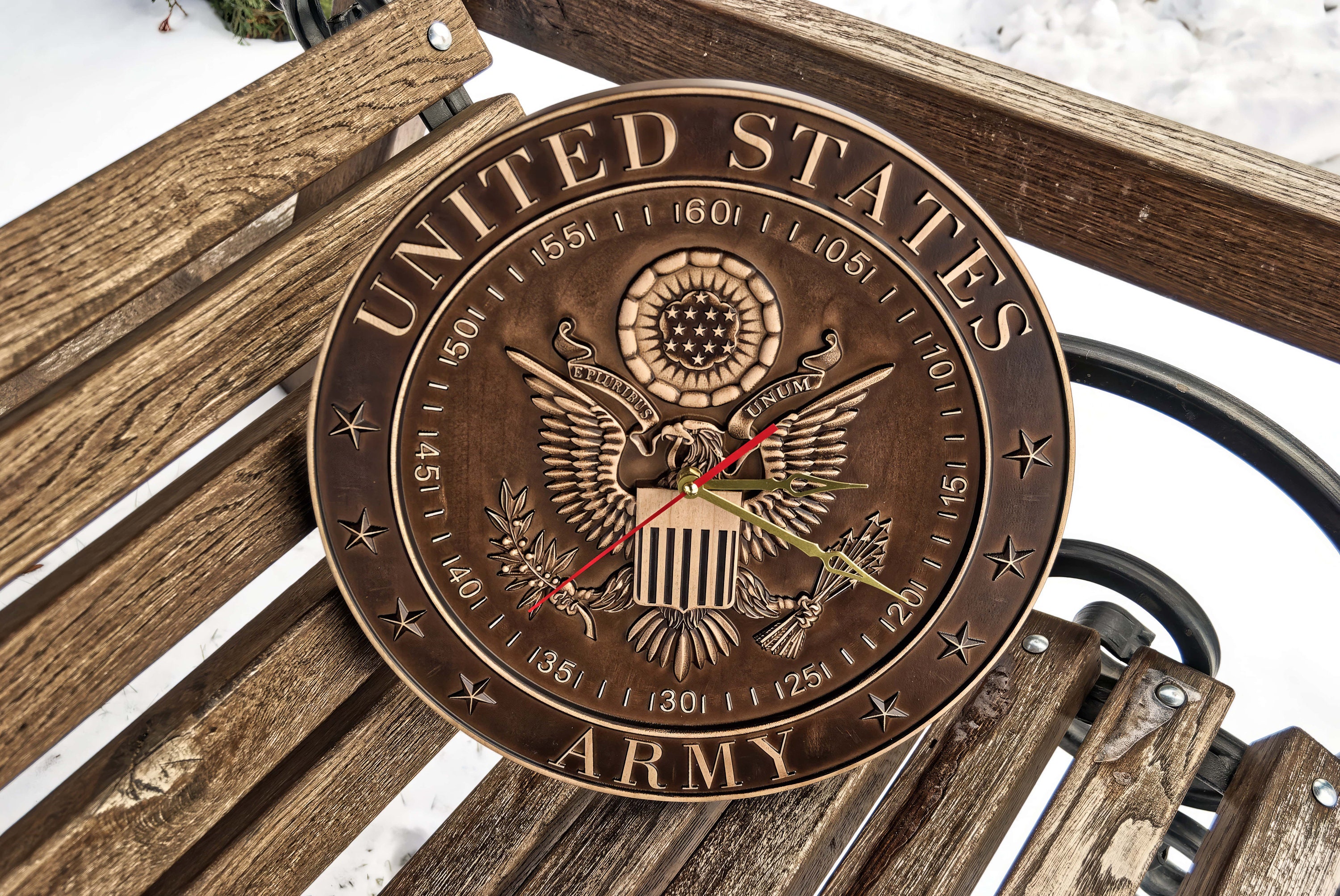 US Army Wooden Wall Clock, Military Decor, Handcrafted Solider Gift ...