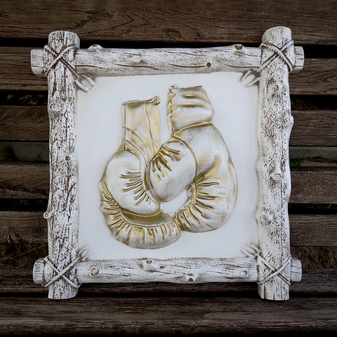 Maple Wood Boxing Gloves Art: Hand-tinted Gym Decor - Etsy