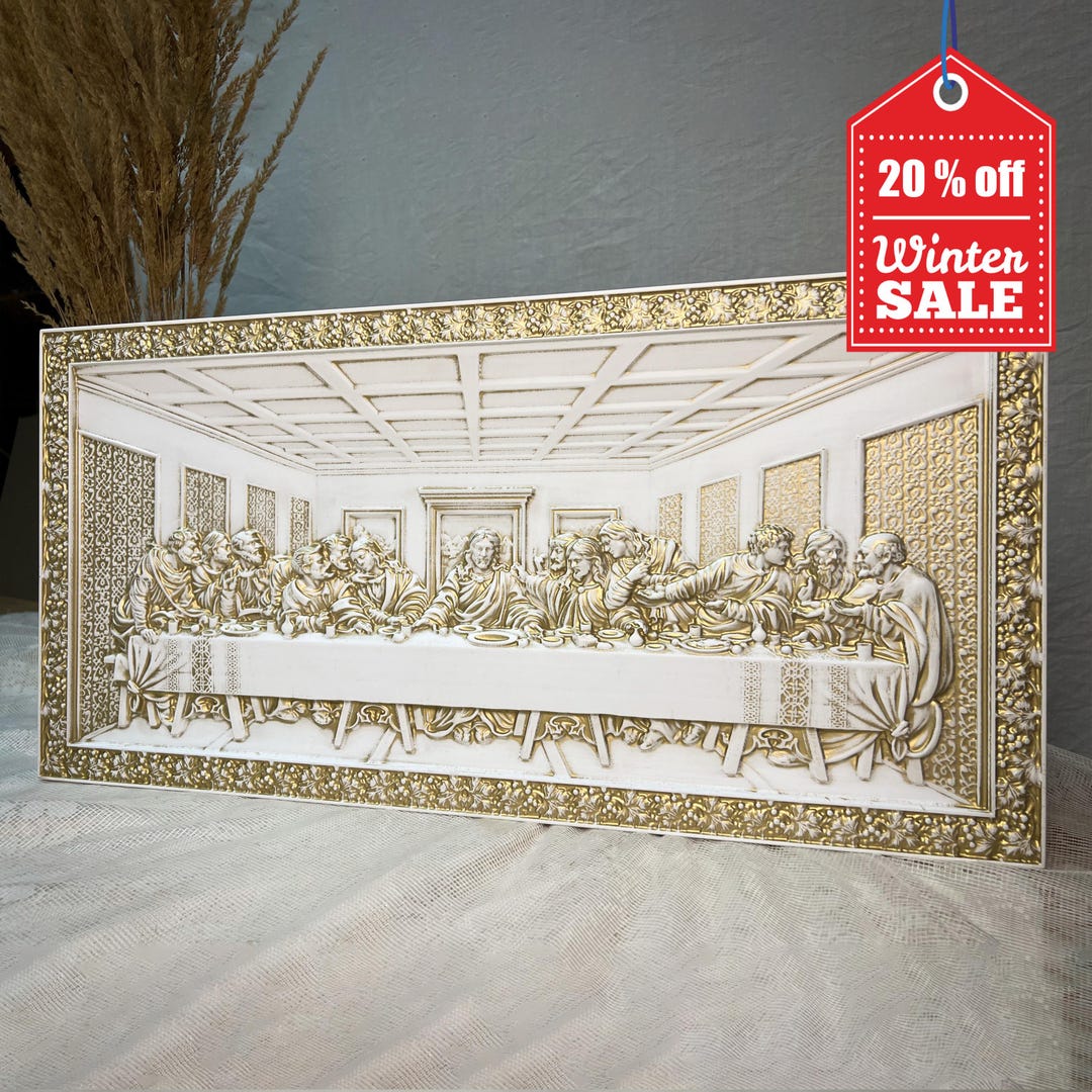 Carved Last Supper Made of Natural Wood in Light Colors, Wood Wall Art ...