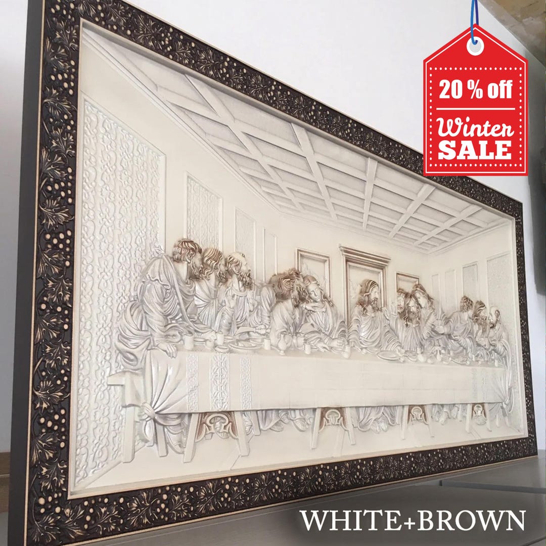 Carved Last Supper Made of Natural Wood in Light Colors, Wood Wall Art ...