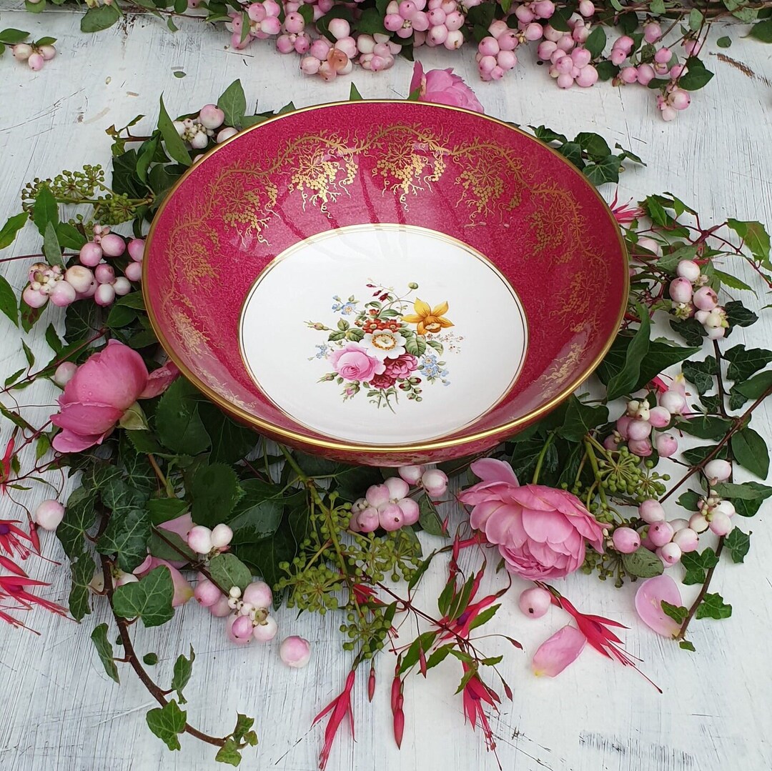 Coalport Fruit Bowl, Bone China Bowl,centrepiece Three Footed Bowl ...
