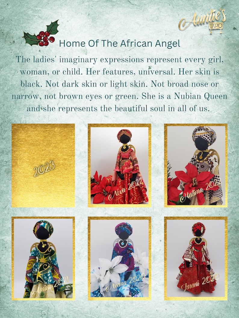 New African American Handmade Angel for Tree Top Black - Etsy