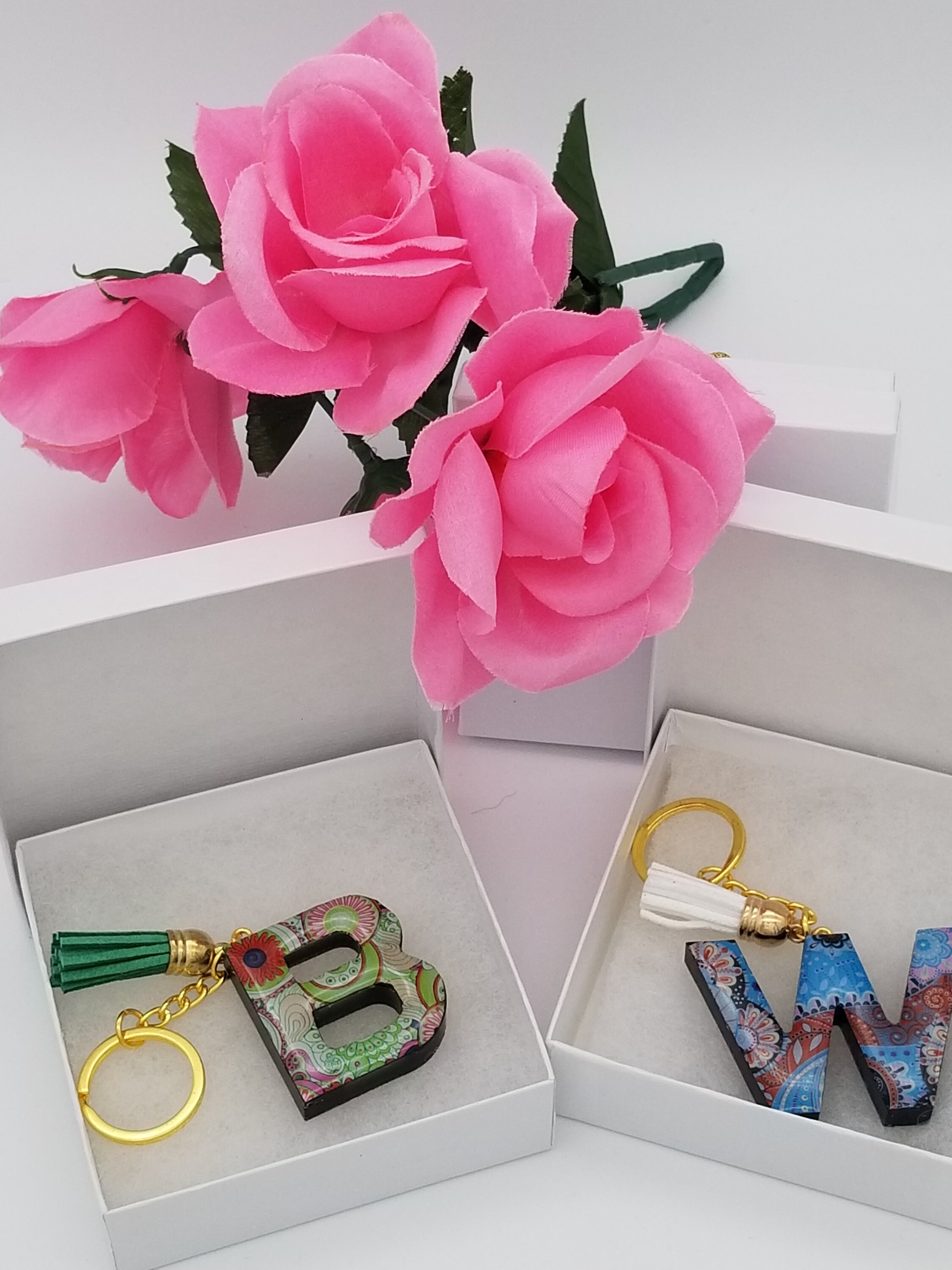Boho Keychain Personalized Keychain Made With Resin Keychain Custom ...