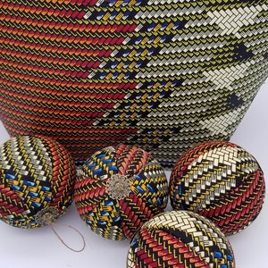 African Christmas Ornaments - 4 PC Kente Ornaments - Handmade Ornaments ...