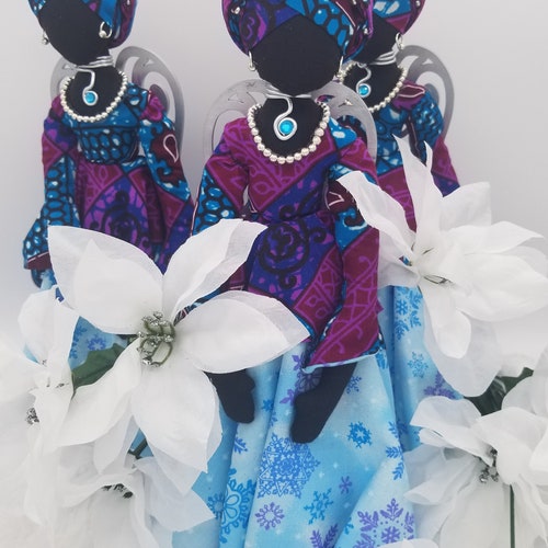 Black Christmas Angel African American Angel for Tree Top or - Etsy