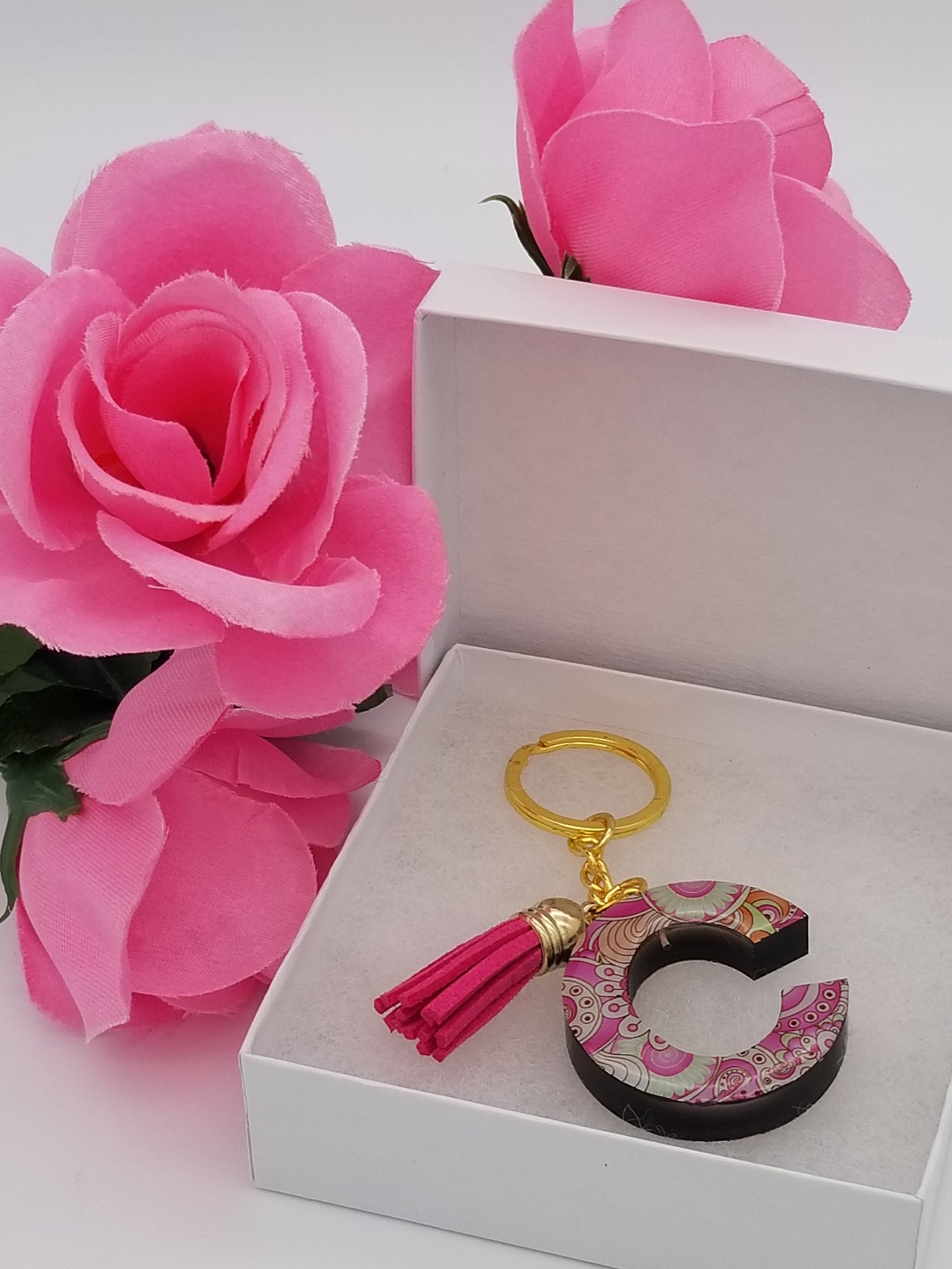 Boho Keychain Personalized Keychain Made With Resin Keychain Custom ...