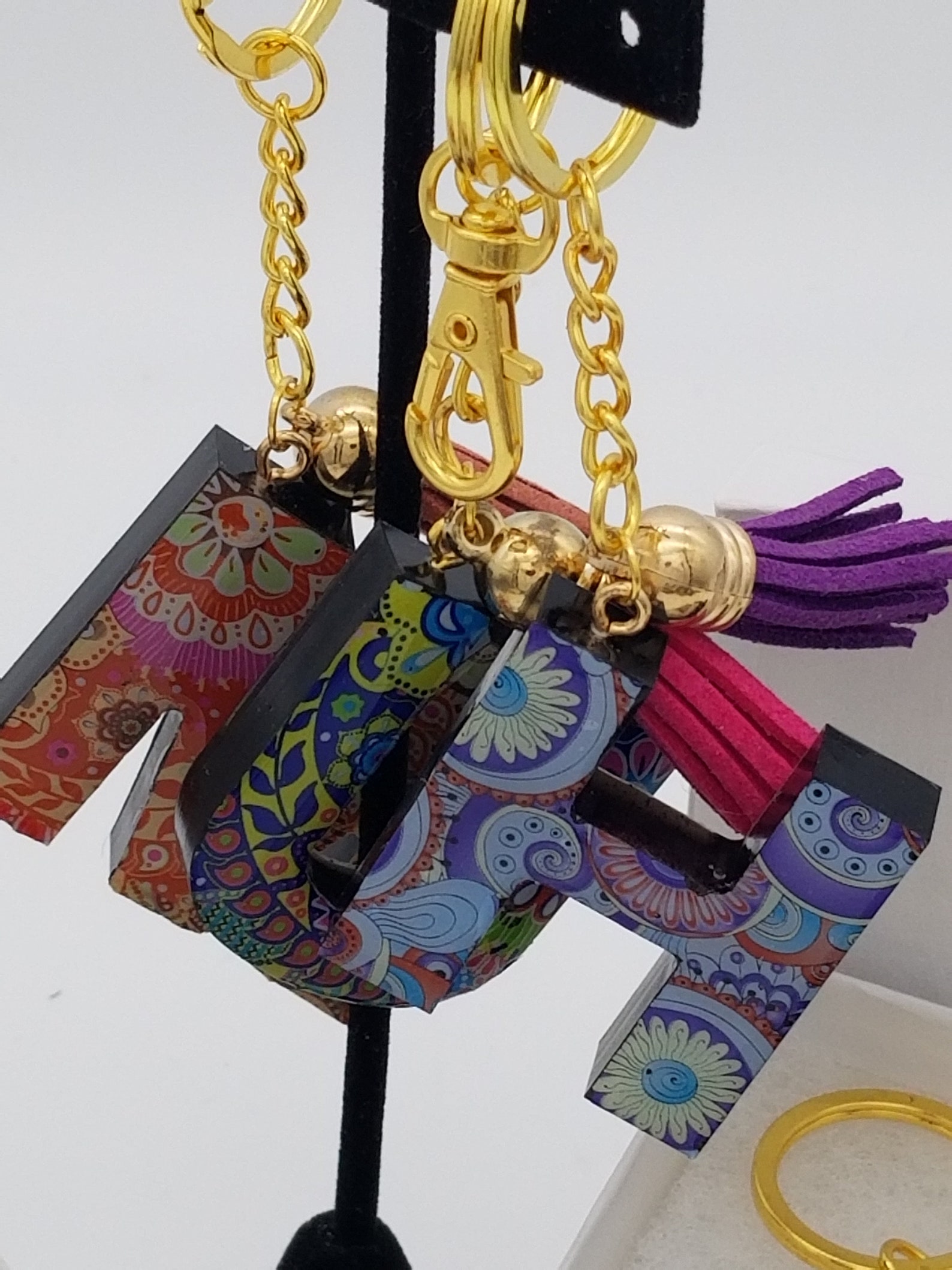 Boho Keychain Personalized Keychain Made With Resin Keychain Custom ...