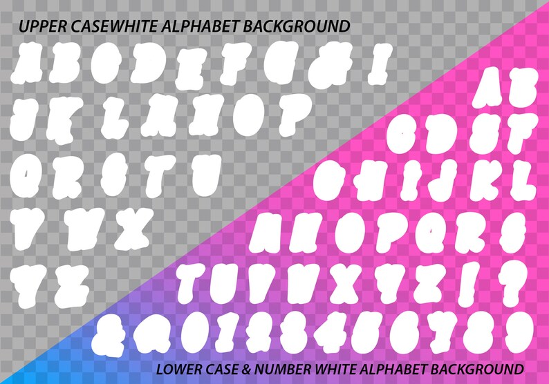 Kissi Pink Blue Color Alphabet Letters & Numbers PNG. File, Graffiti ...