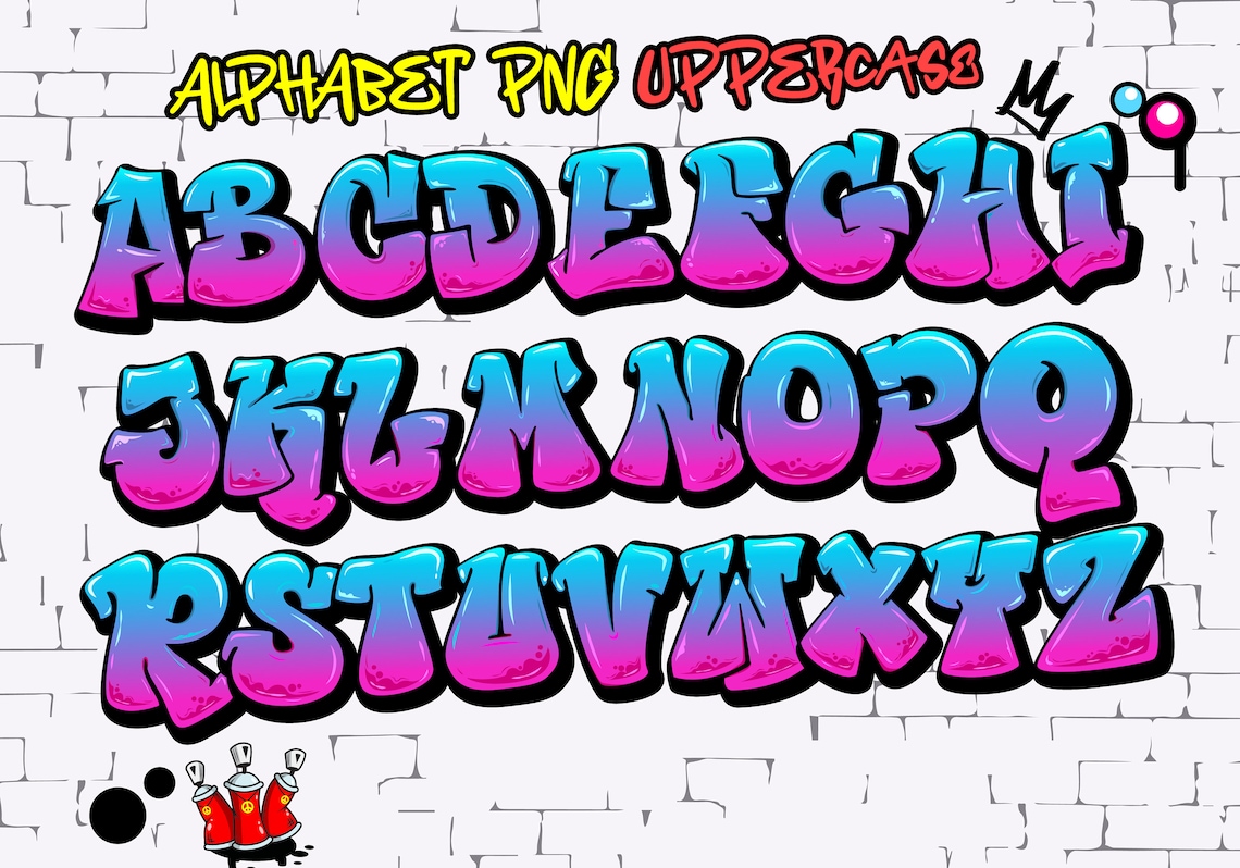 Sideways Blue Pink Color Alphabet Letters & Numbers PNG. File - Etsy