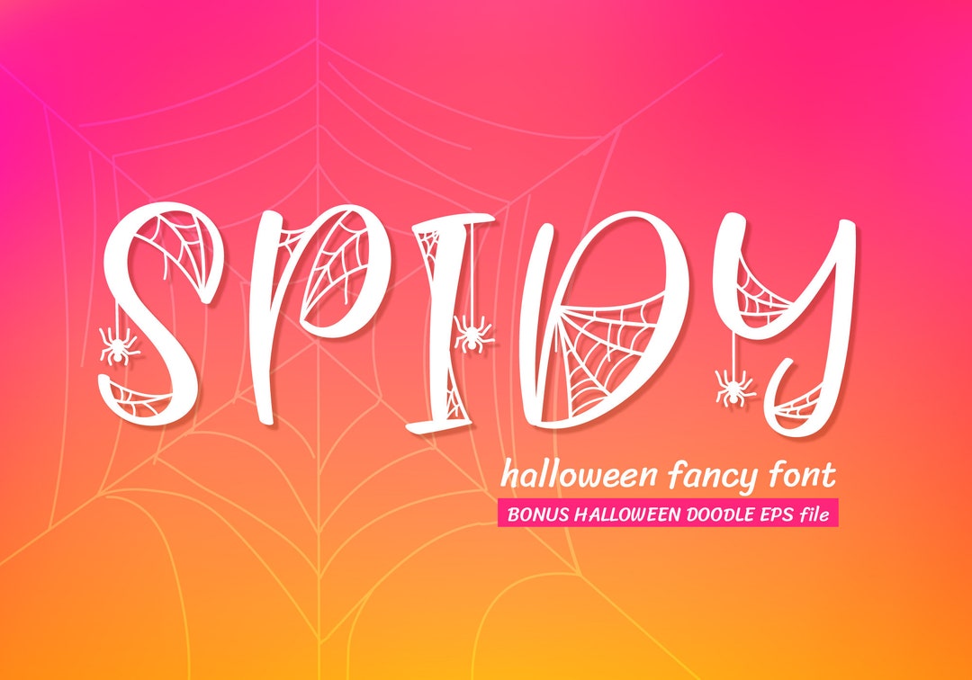 Spidy Font: Halloween Spider Web Font (OTF, TTF) + Doodle - Etsy