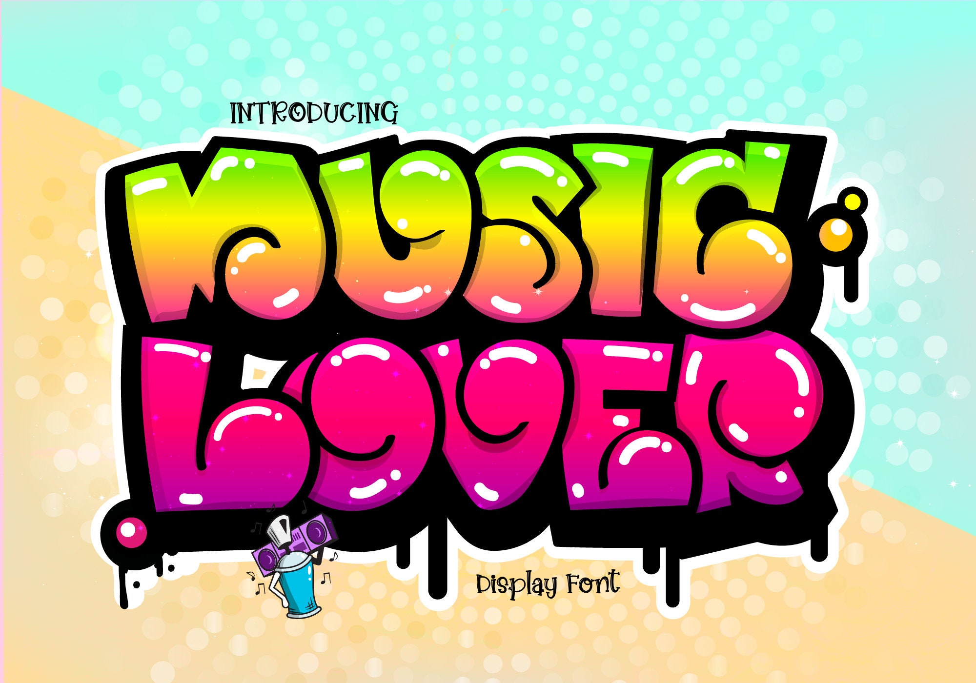 Music Lover Font: Graffiti Font, Bold Font, Big Font, Street Font, Cute ...