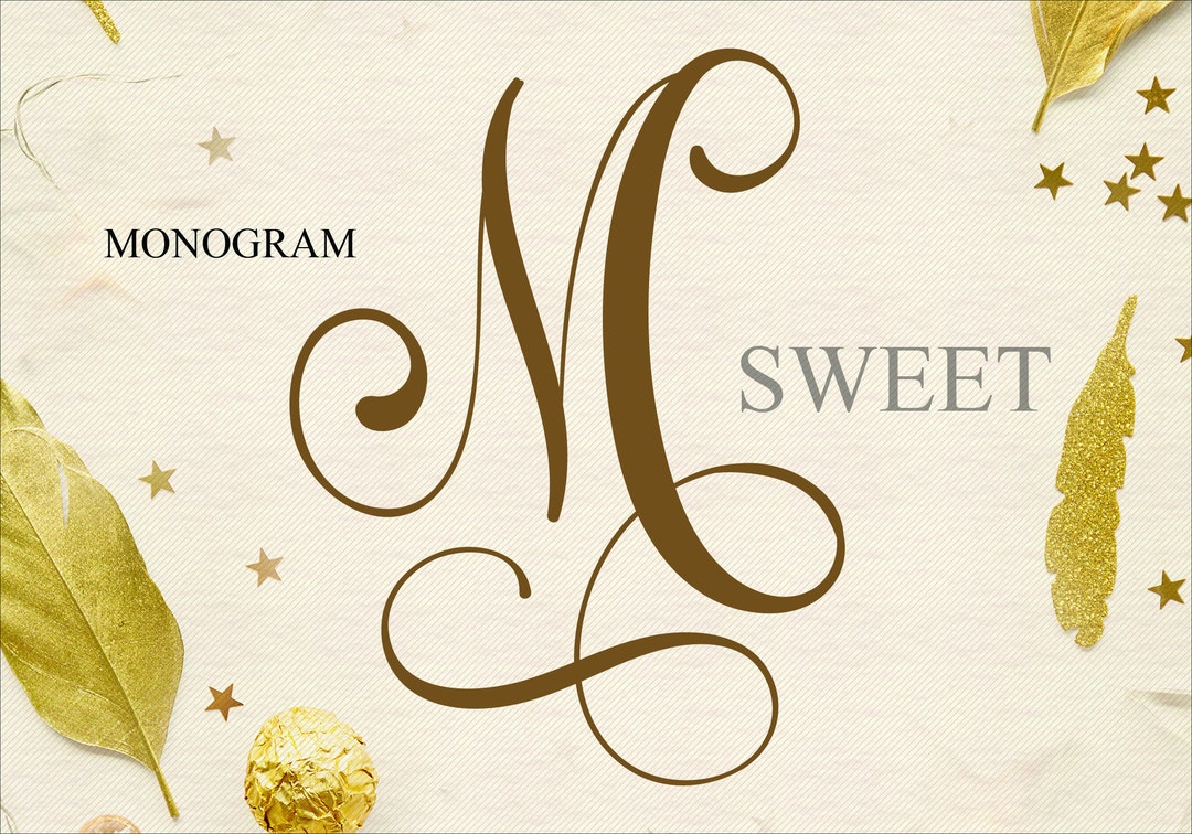 Monogram Sweet Alphabet SVG|PNG, Monogram Alphabet A-Z, Digital ...