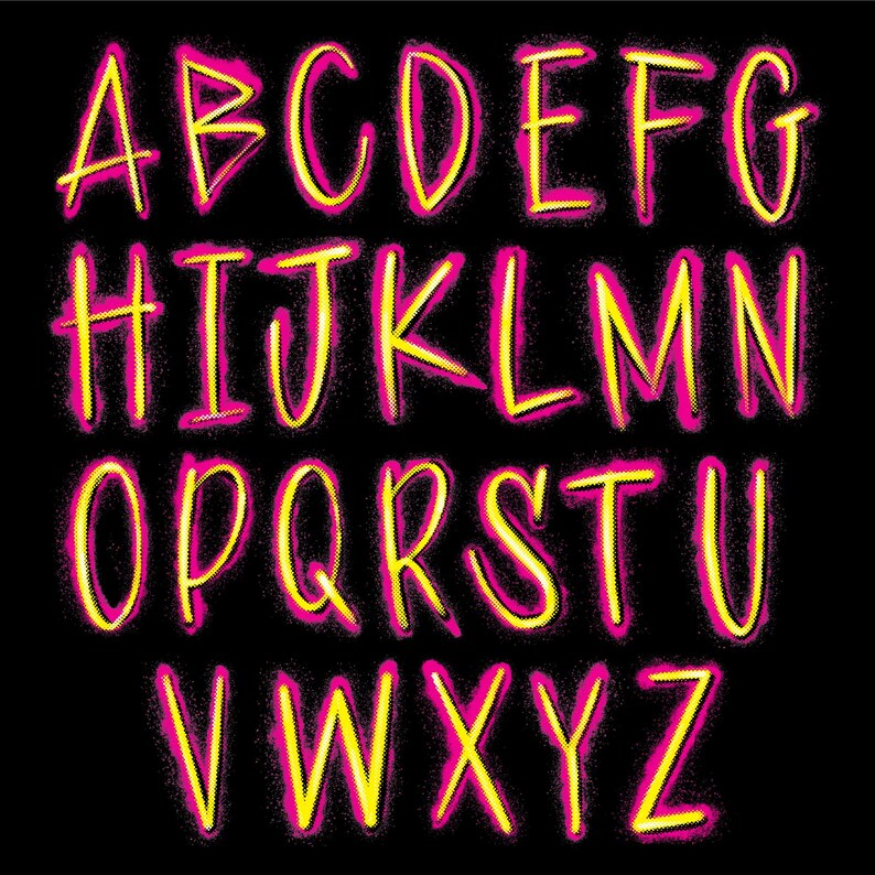 Toxic Edge Graffiti PNG Alphabet Letters | 36 Transparent PNG Files ...