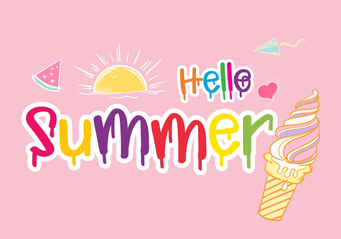 Melt Ice Cream : Procreate Fonts Melt Font Summer Font | Etsy