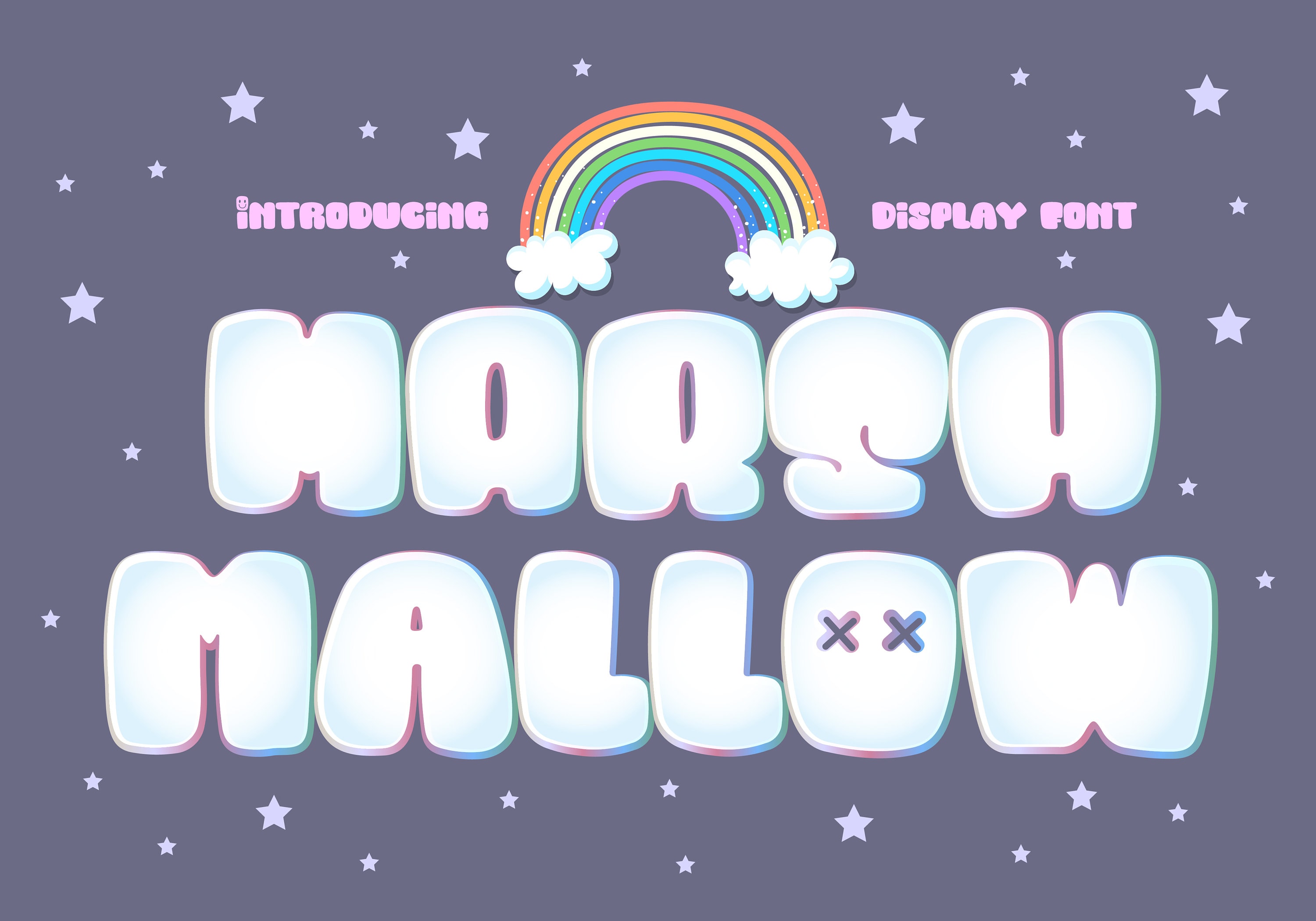 Marshmallow Font, Cute, Cool, and Friendly Display Font, Digital Font ...