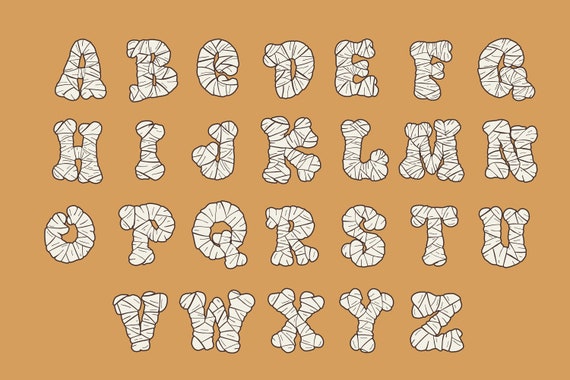 Halloween Mummy Bubble Letters