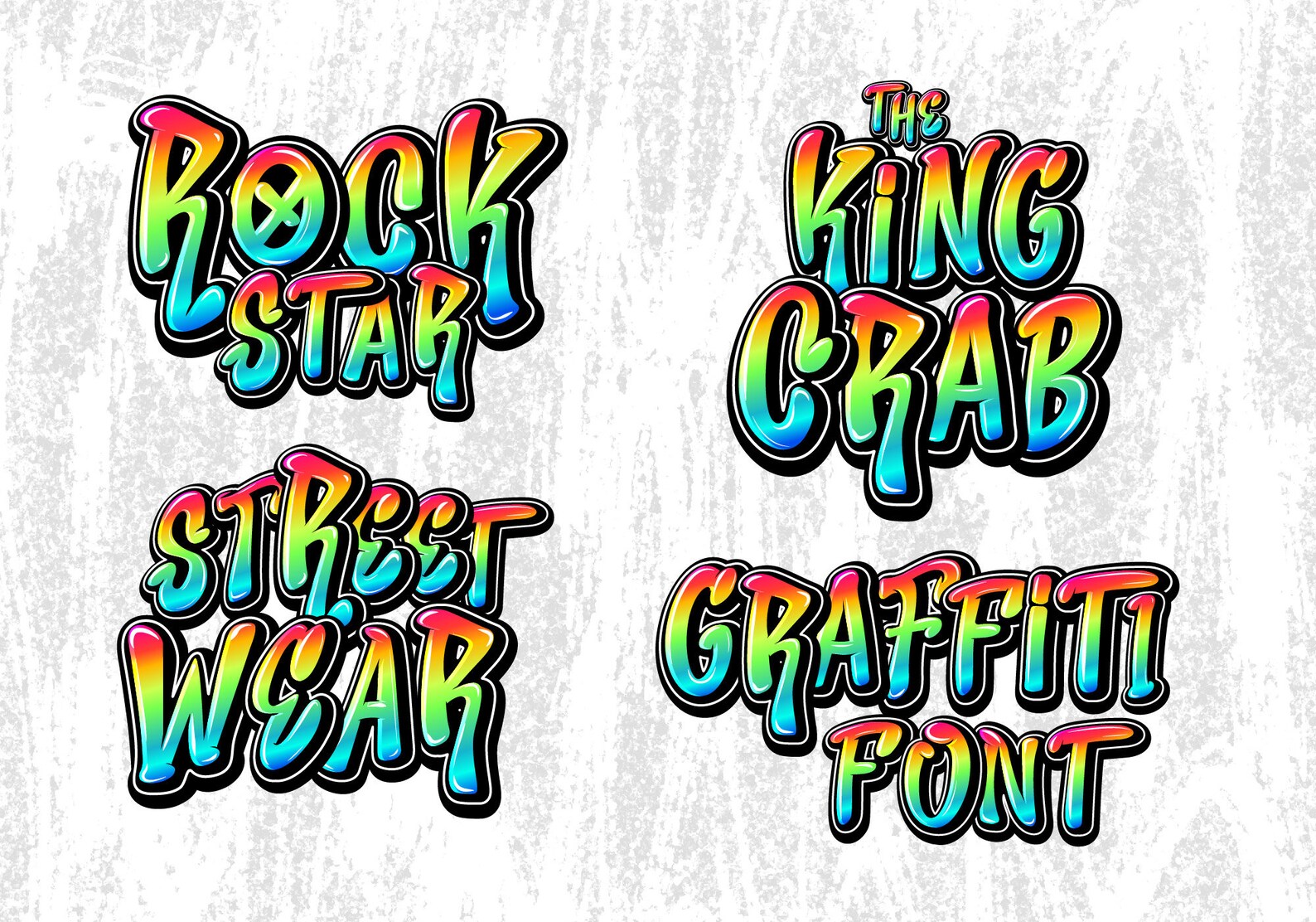 Rainbow Slime Graffiti Alphabet PNG: A-Z Letters & Numbers (digital ...