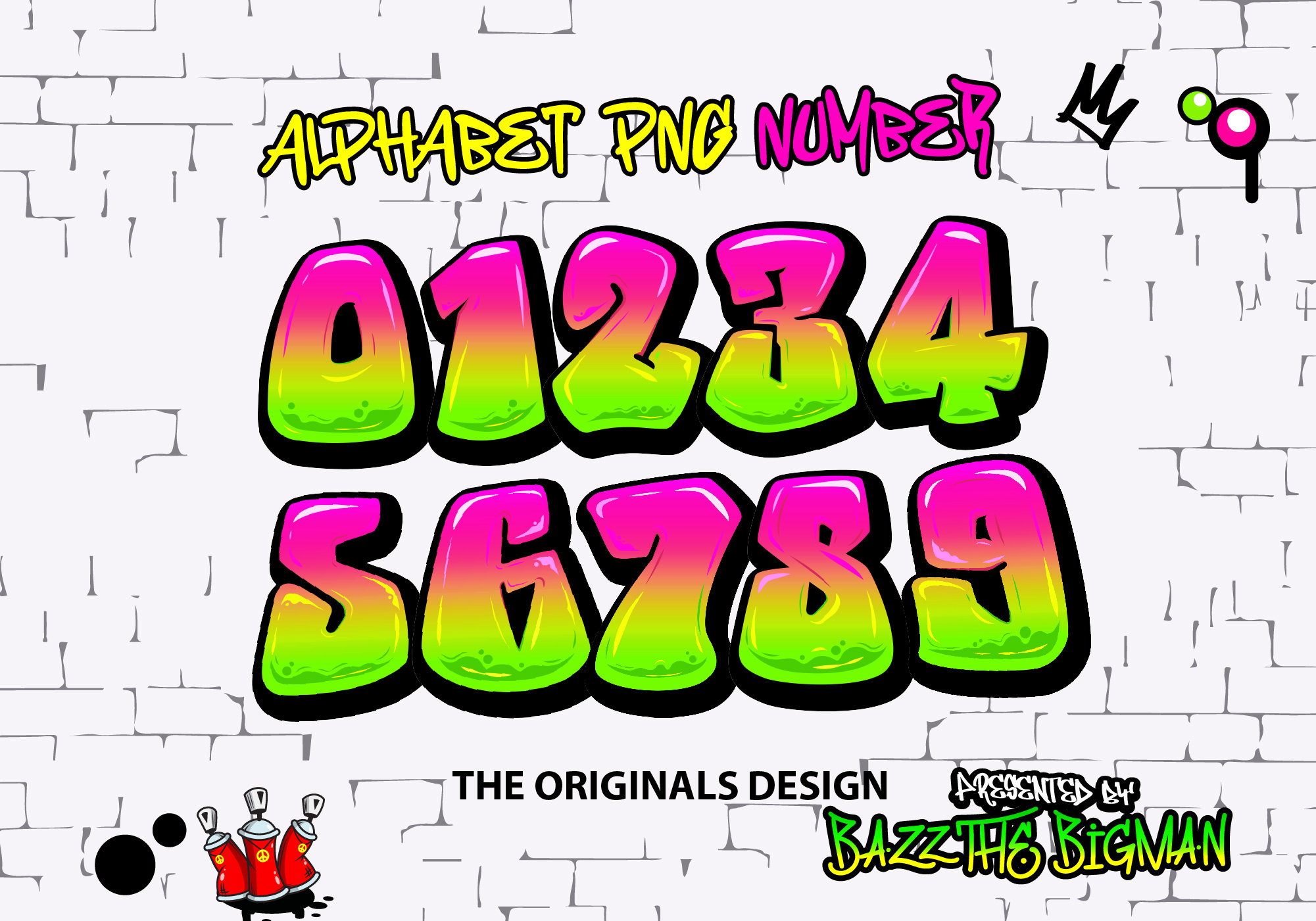 Sideways Pink Green Color Alphabet Letters & Numbers PNG File - Etsy