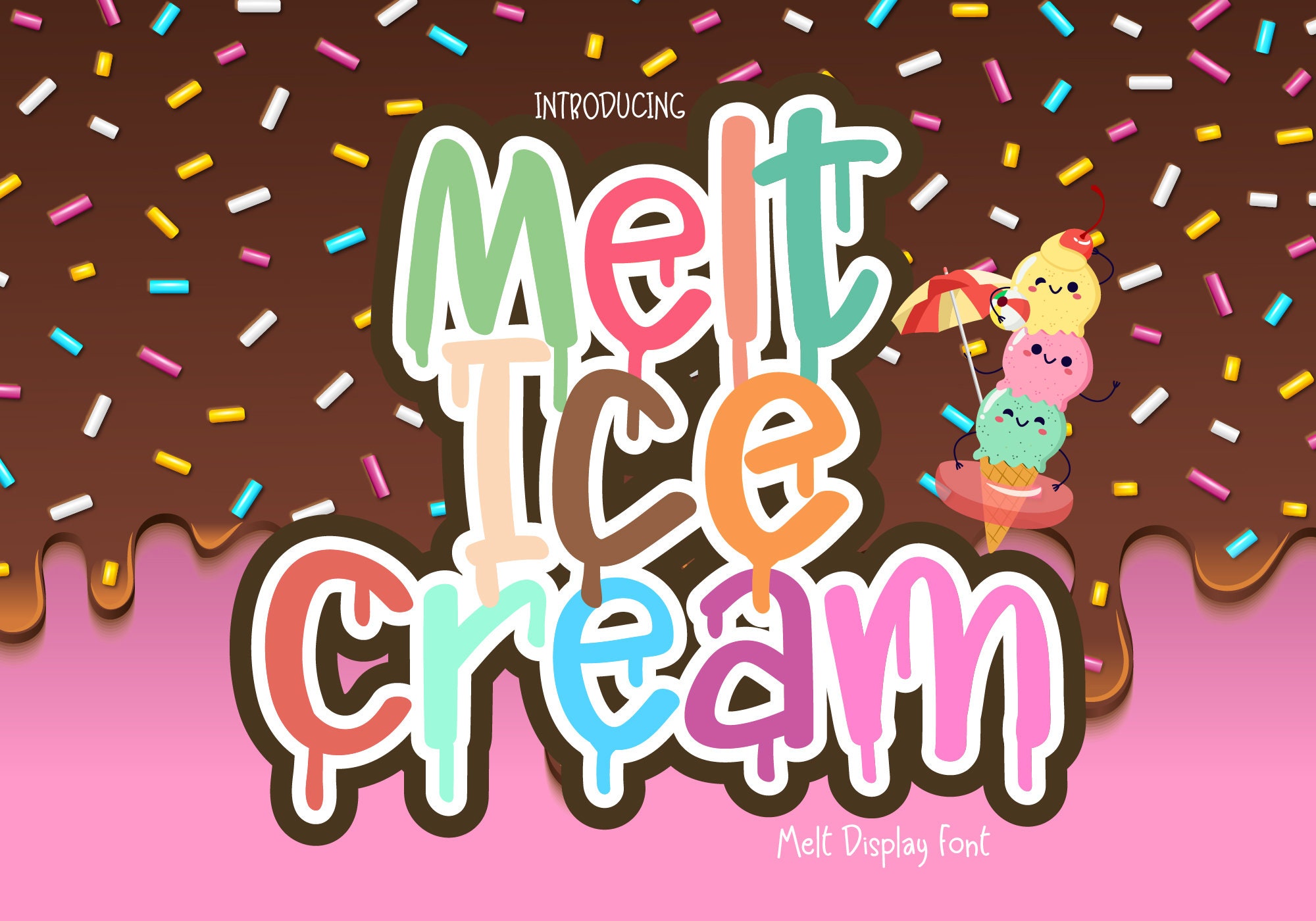 Melt Ice Cream : Procreate Fonts Melt Font Summer Font - Etsy Australia