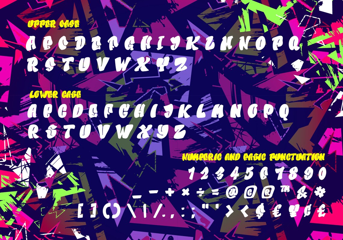 Pick Six Digital Font Street Font Graffiti Font Graffiti - Etsy