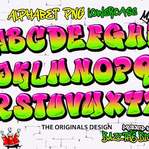 Sideways Pink Green Color Alphabet Letters & Numbers PNG File ...