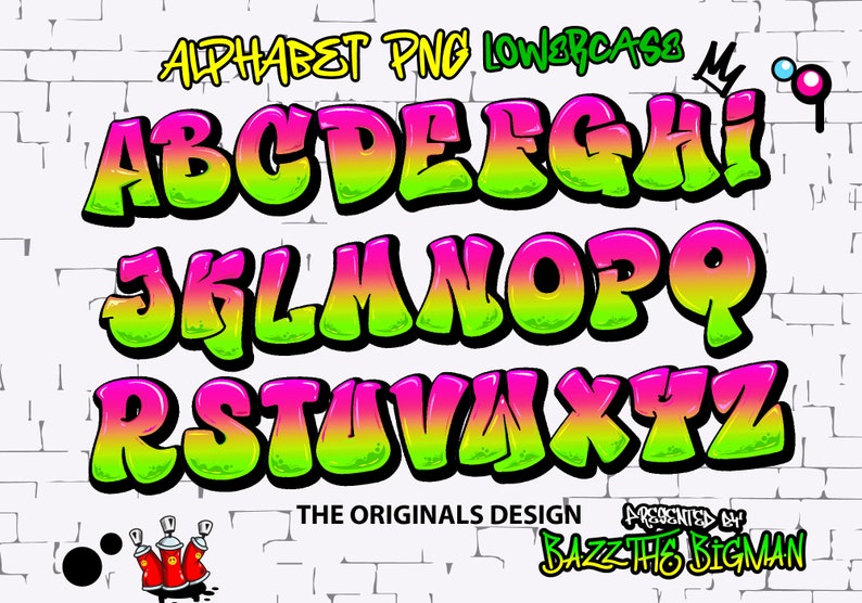 Sideways Pink Green Color Alphabet Letters & Numbers PNG File ...