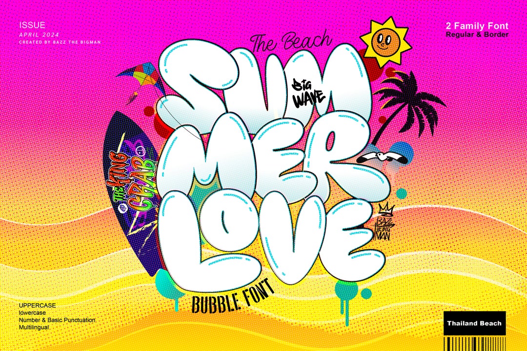 Summer Love: Graffiti Font, Procreate Font, Digital Font Otf, Ttf ...