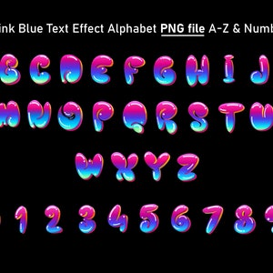 Your Name Pink Blue Color Alphabet Letters & Numbers PNG File, Bubble ...