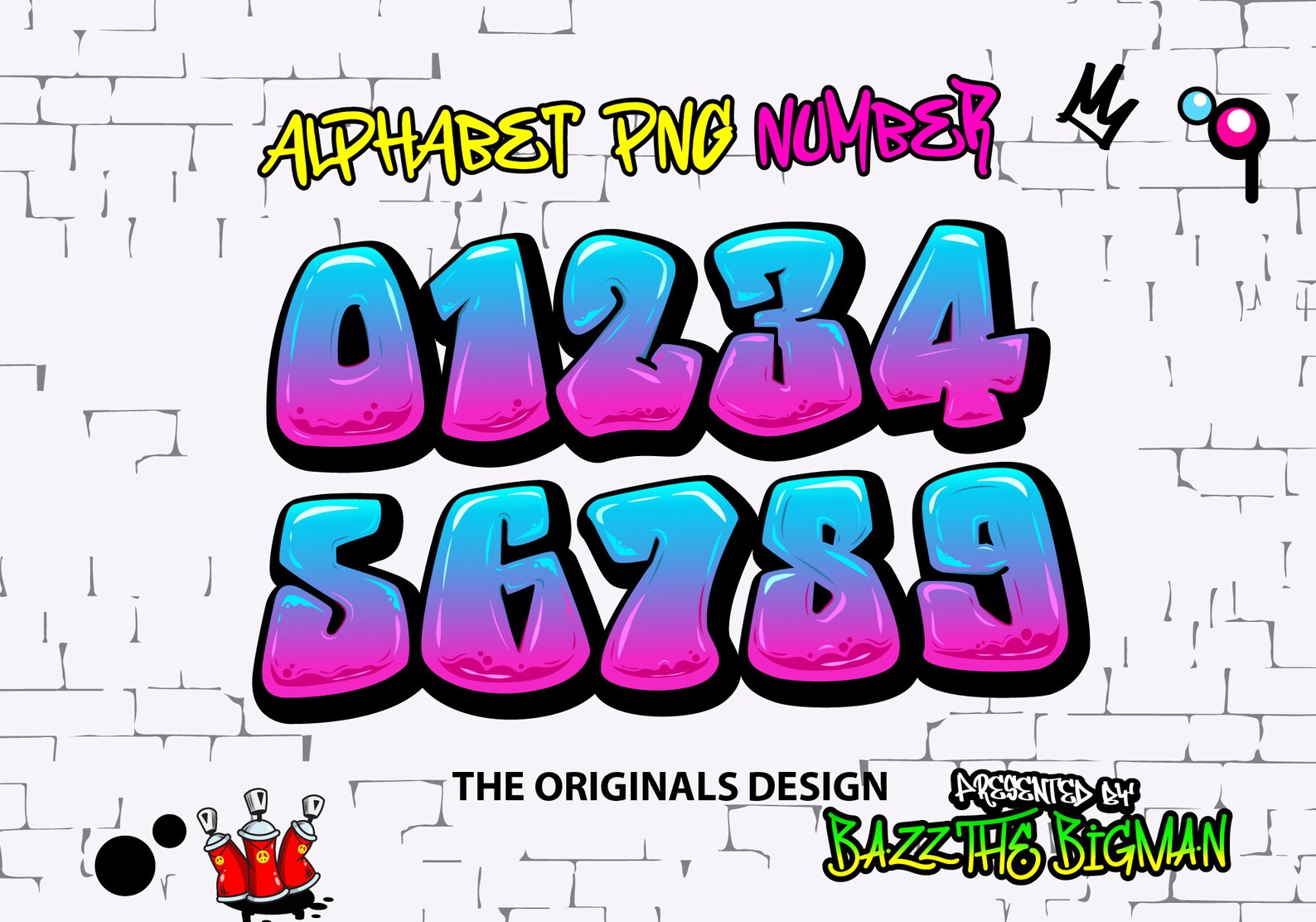 Sideways Blue Pink Color Alphabet Letters & Numbers PNG File - Etsy