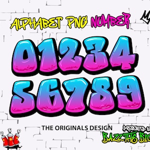Sideways Blue Pink Color Alphabet Letters & Numbers PNG File ...