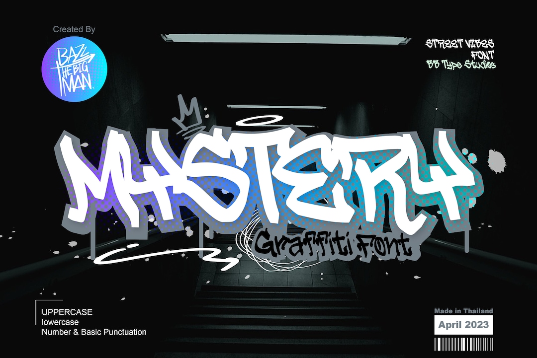 Mystery Graffiti Font, Street Font, Digital Font, System Font, Otf Ttf ...