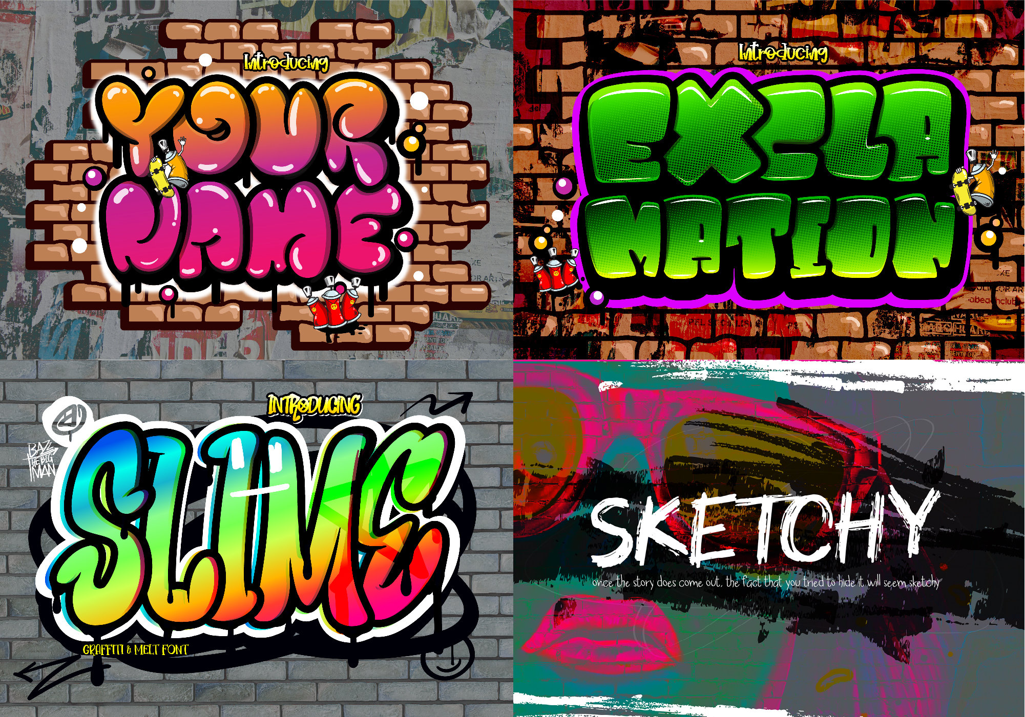 10 Exciting Graffiti font bundle Street font font bundle | Etsy