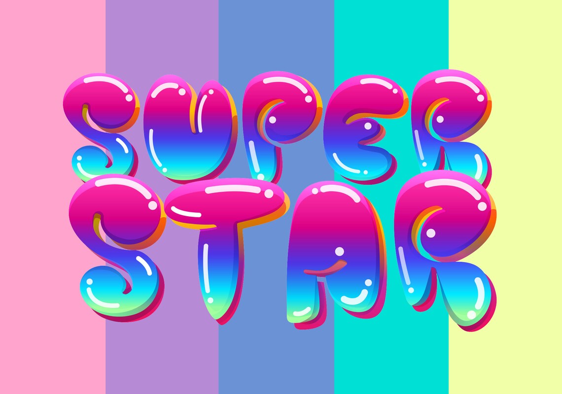 Your Name Pink Blue Color Alphabet Letters & Numbers PNG File - Etsy