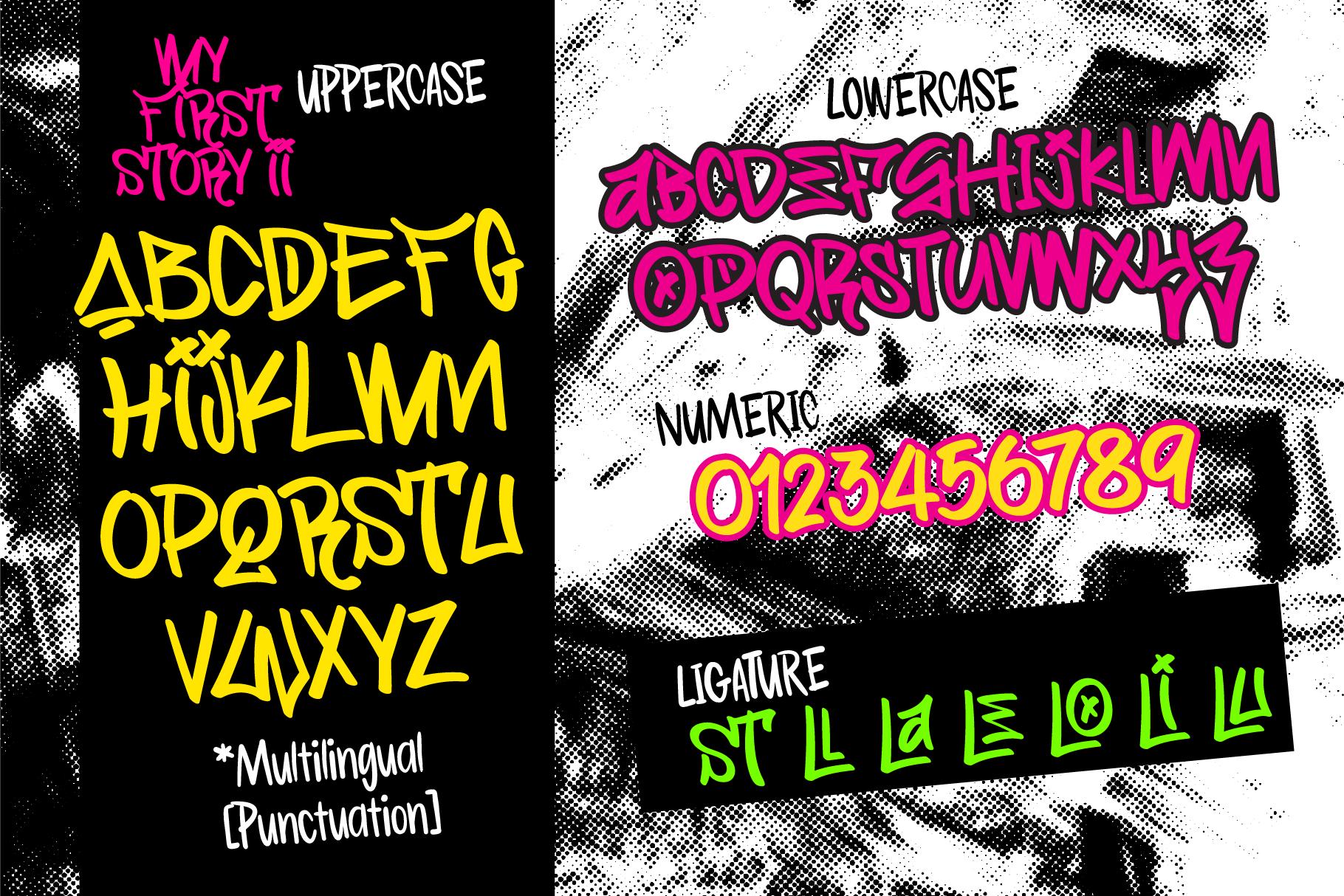 My First Story Graffiti Font: Street Art Tag (OTF & TTF) - Etsy