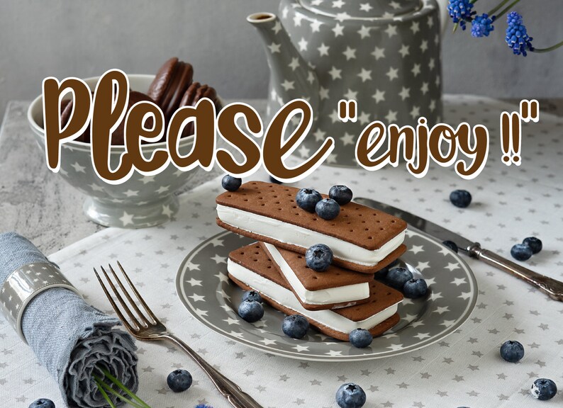 Ice Cream Sandwich : Procreate Fonts Digital Font Otf Ttf | Etsy