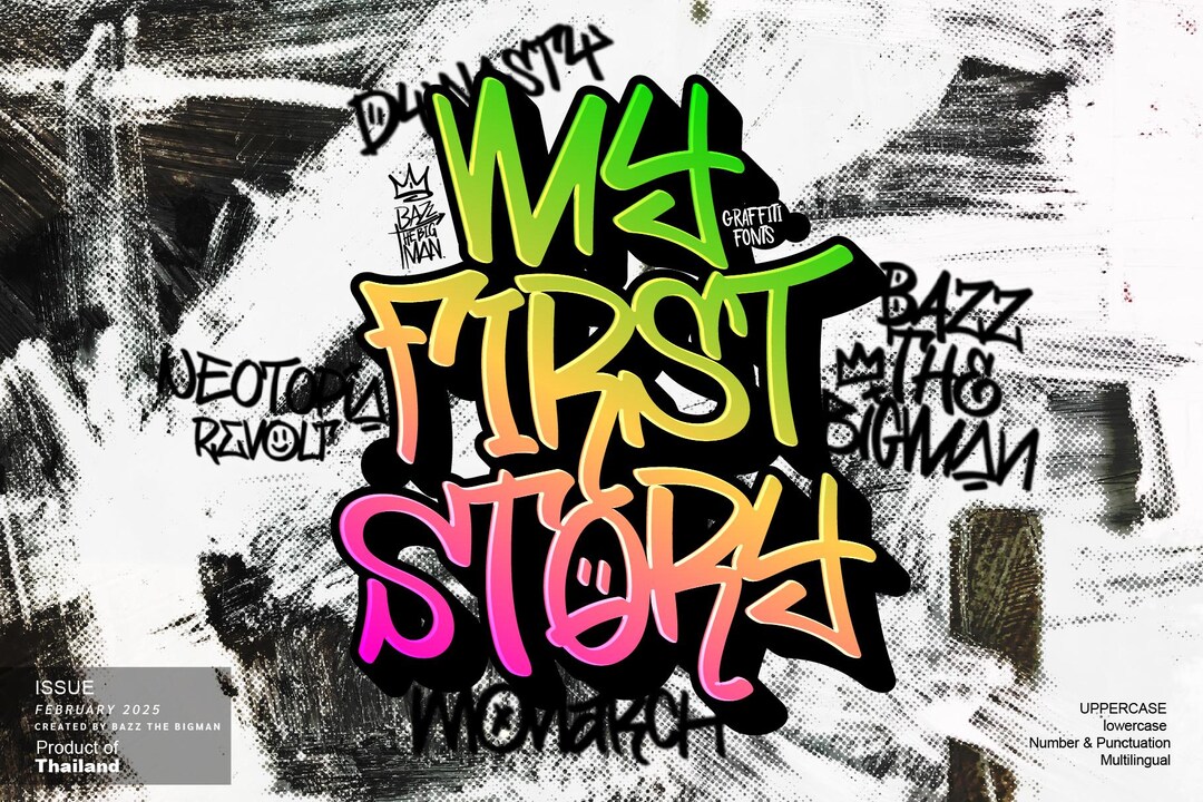 My First Story Graffiti Font: Street Art Tag (OTF & TTF) - Etsy