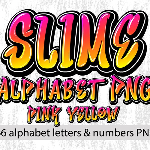 SLIME Blue Green Color Alphabet Letters & Numbers PNG. File - Etsy