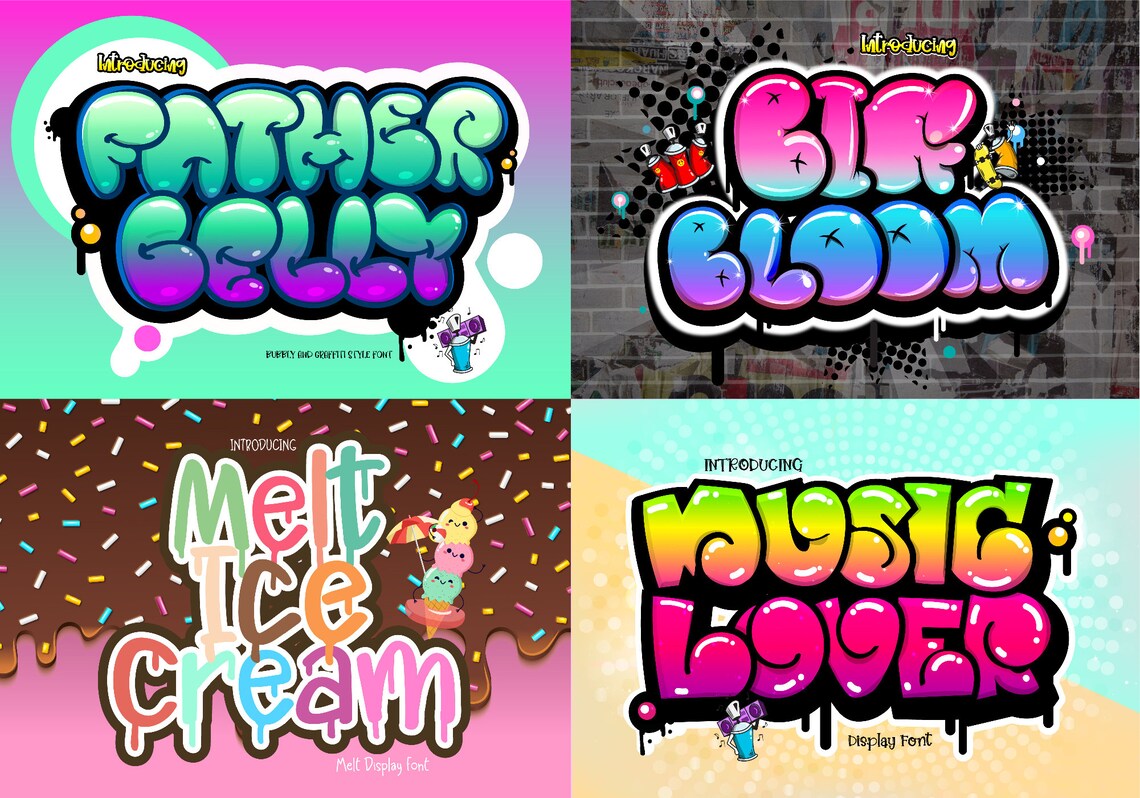 10 Exciting Graffiti Font Bundle Street Font Font Bundle - Etsy