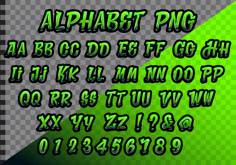 Lime Green Graffiti Alphabet PNG: Street Art Letters (digital Download ...