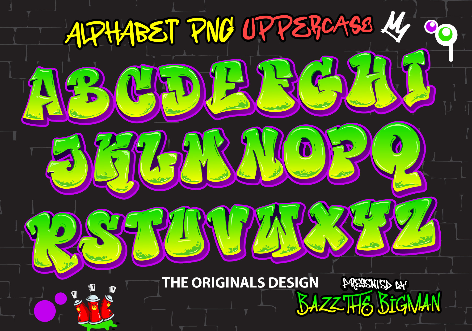 Sideways Green Purple Color Alphabet Letters & Numbers PNG File ...