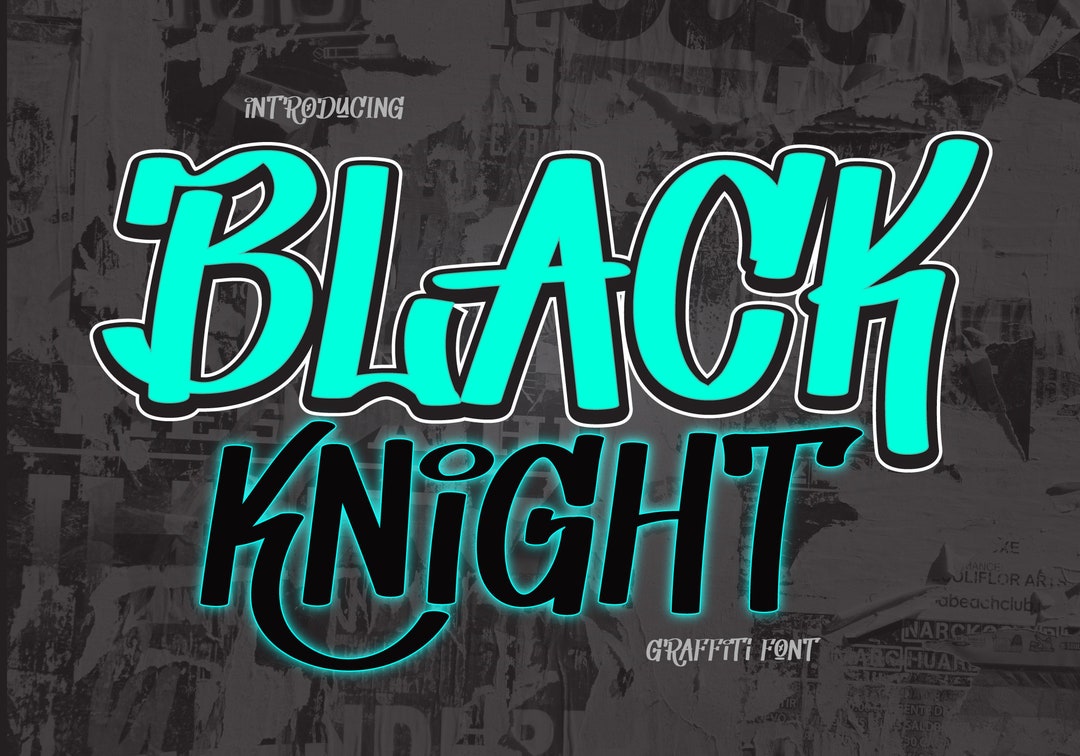 Black Knight Graffiti Font, Street Font, Procreate Font, Digital Font ...