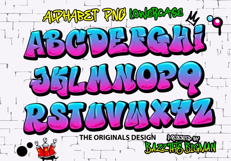 Sideways Blue Pink Color Alphabet Letters & Numbers PNG File - Etsy