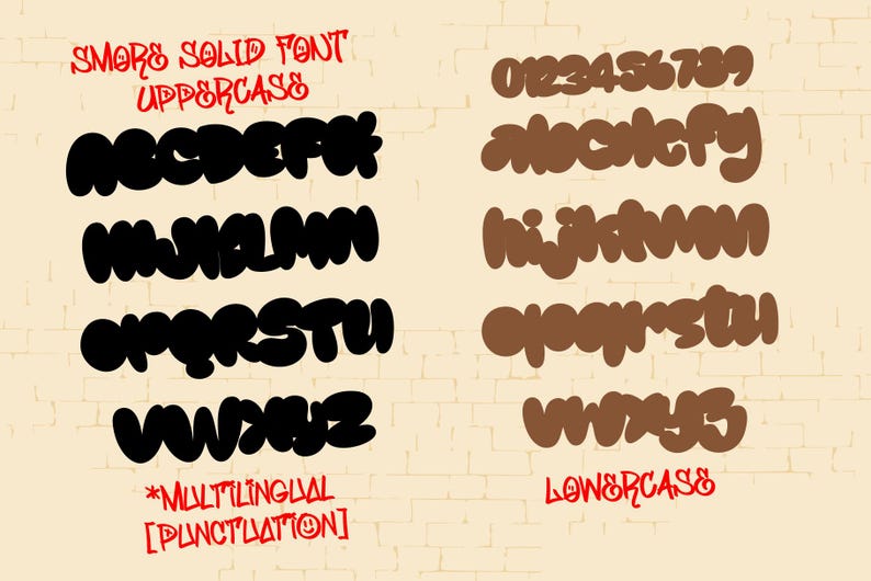 Smore Bubble Graffiti Font: Display Font (OTF & TTF) - Etsy