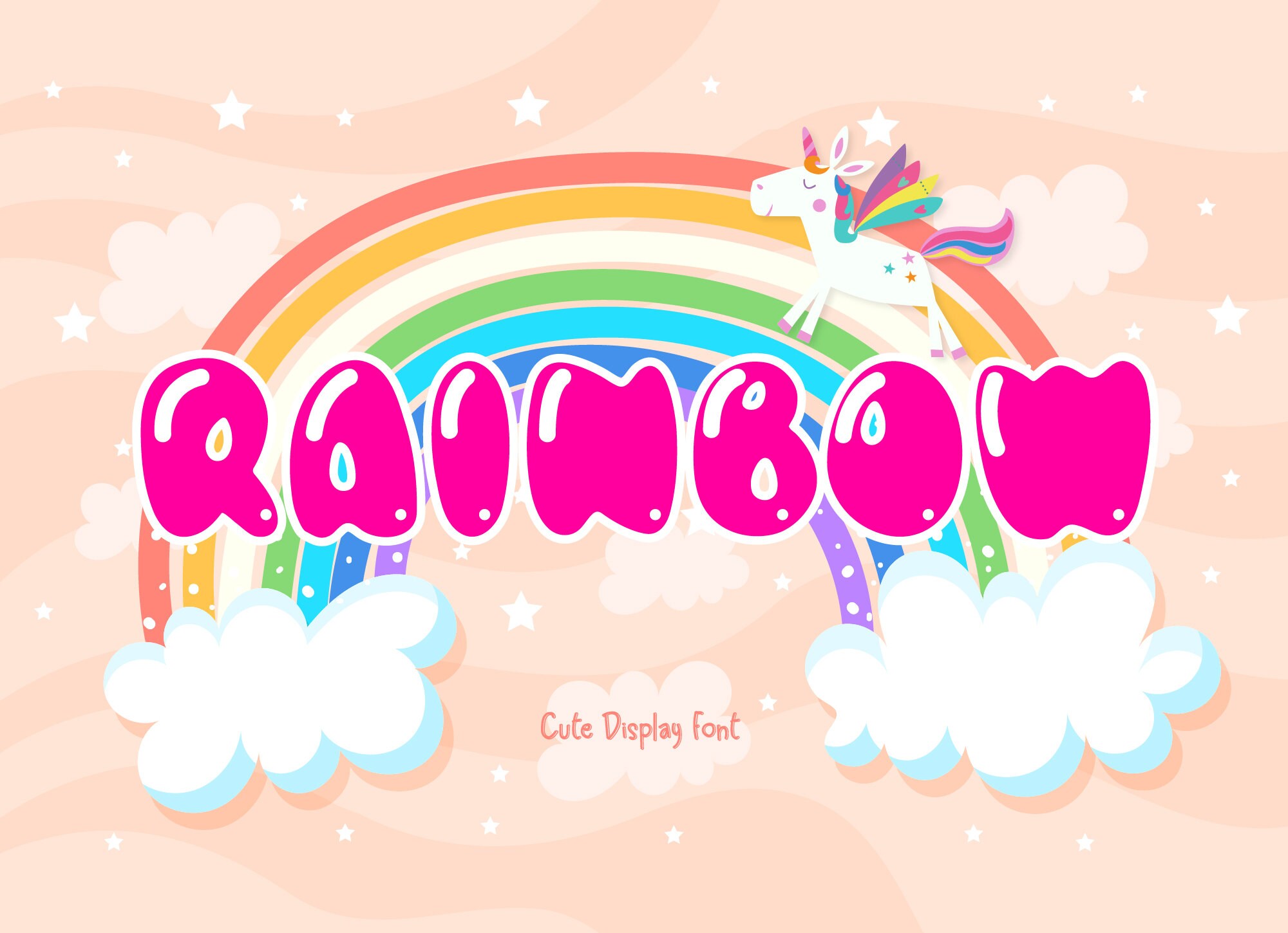 Rainbow : Procreate Schrift Digital Font otf ttf Digital - Etsy.de