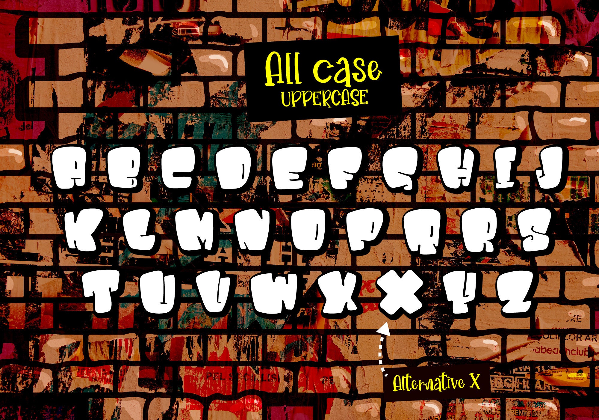 Exclamation Font otf ttf Street font Graffiti font Big | Etsy