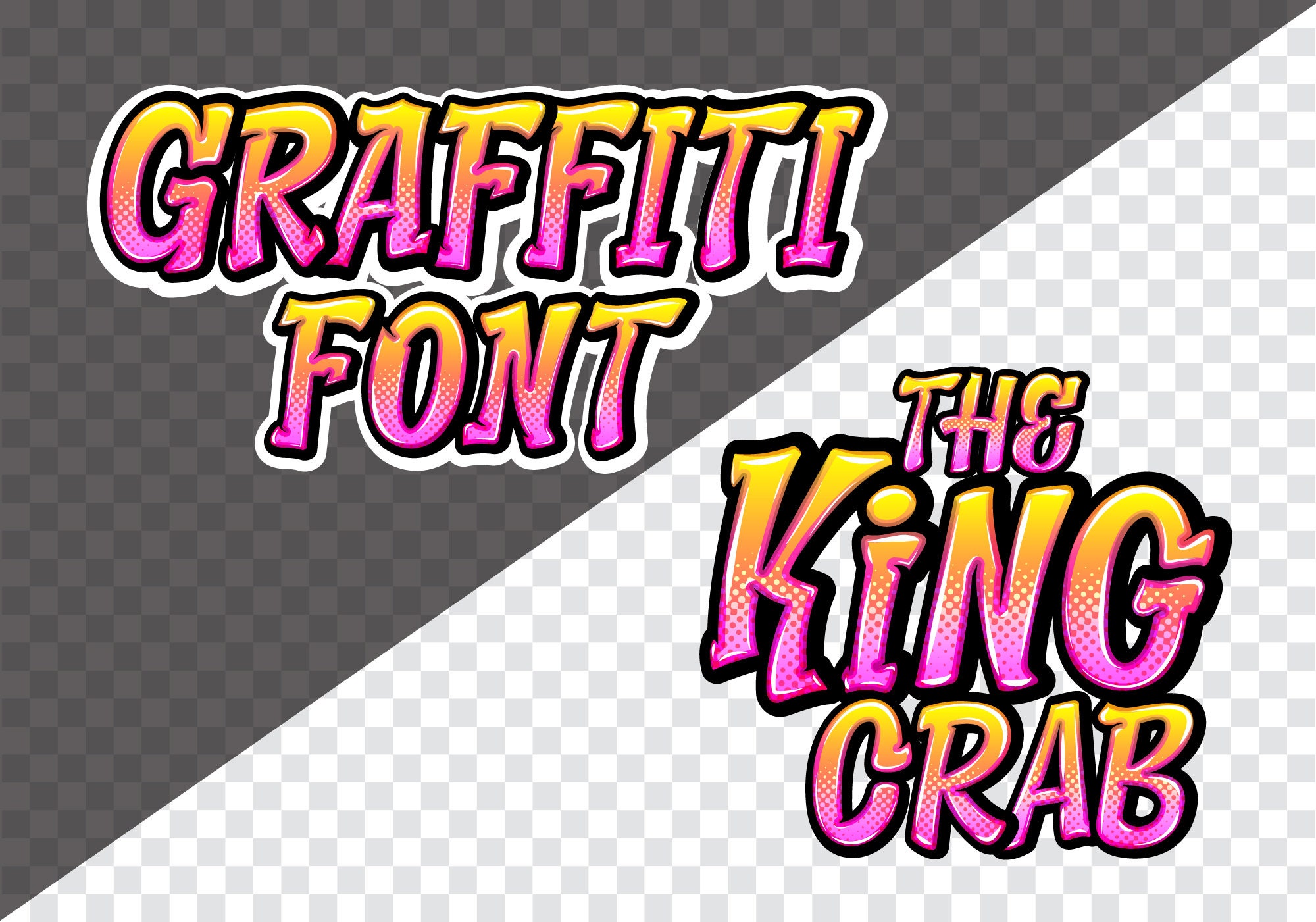 Kissi Yellow Pink Color Alphabet Letters & Numbers PNG. File - Etsy