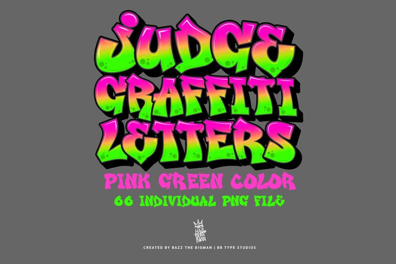 Pink & Green Graffiti Bubble Letters PNG: Urban Street Art Clipart ...