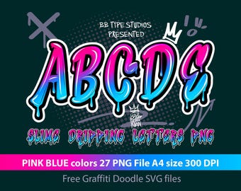 Slime Dripping Letters PNG: Graffiti Font Clipart, A-Z Alphabet ...